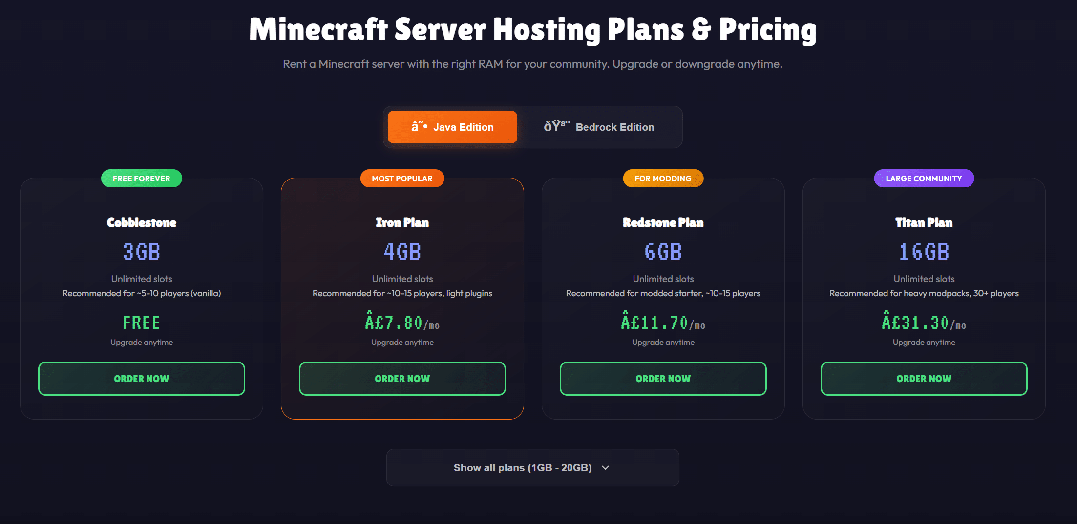 Minecraft Server Hosting UK | Rent a Dedicated Minecraft Server